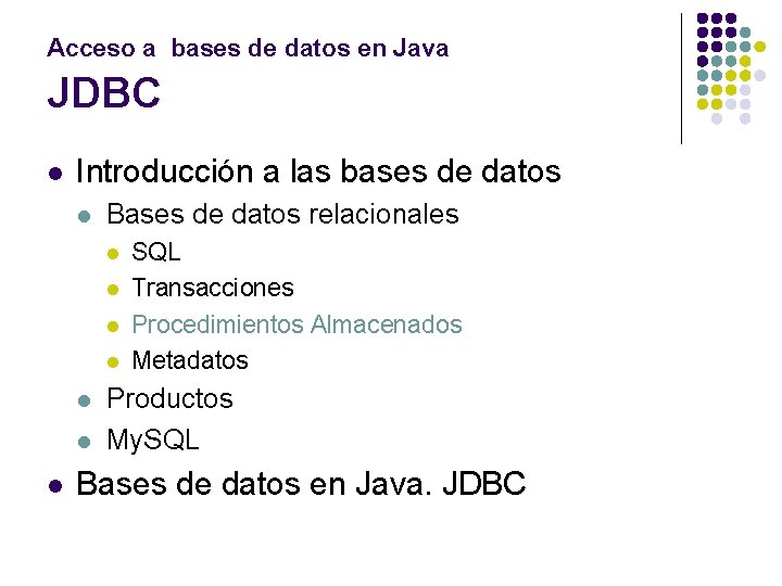 Acceso a bases de datos en Java JDBC