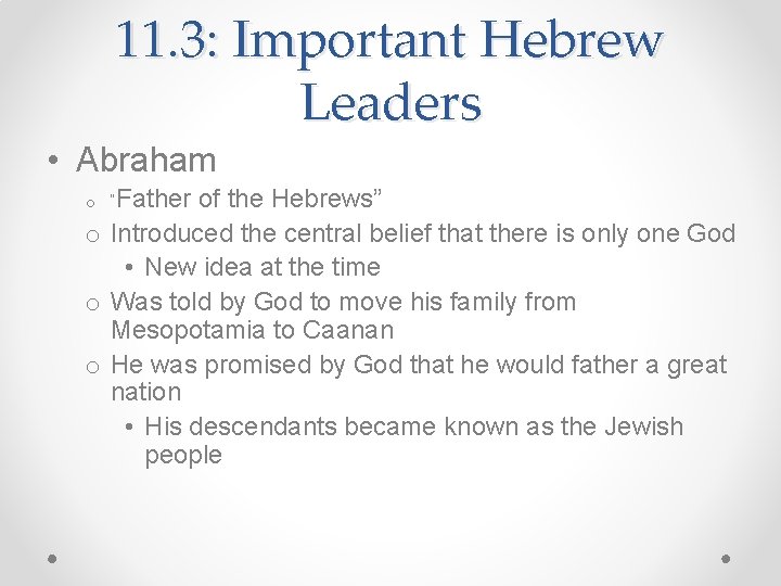Chapter 11 The Ancient Hebrews and the Origins