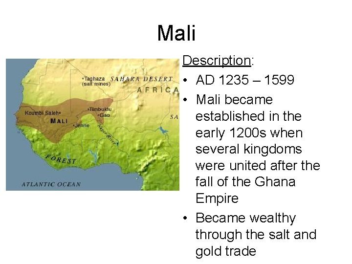 6 Early African Societies Standard Describe the diverse