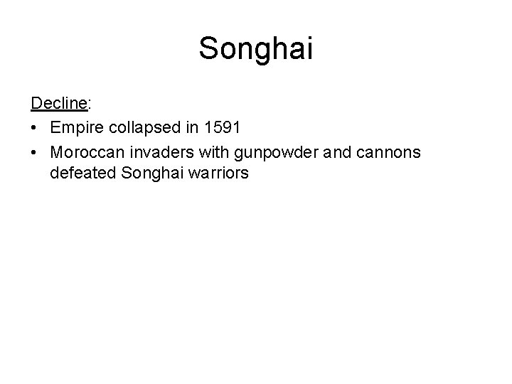 6 Early African Societies Standard Describe the diverse