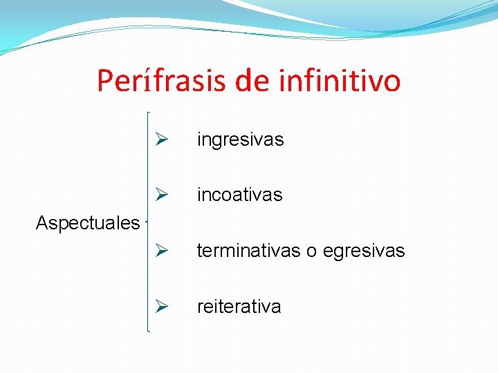 LAS PERFRASIS VERBALES DE INFINITIVO Y GERUNDIO FORMAS