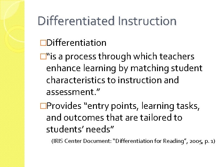 Differentiated Instruction Maximizing the Capabilities of All Students