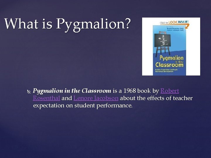 Pygmalion In The Classroom By Loidel Santos What