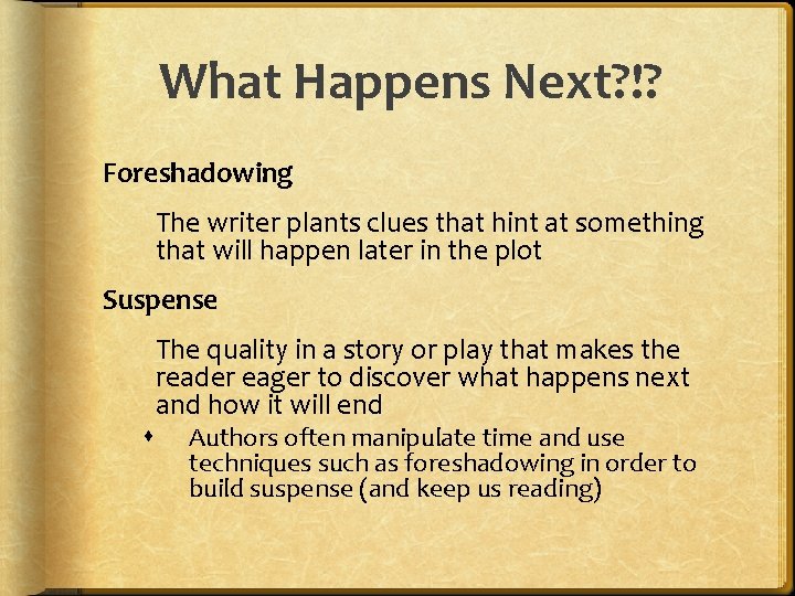 Unit 1 Plot and Setting Learning Objective Identify