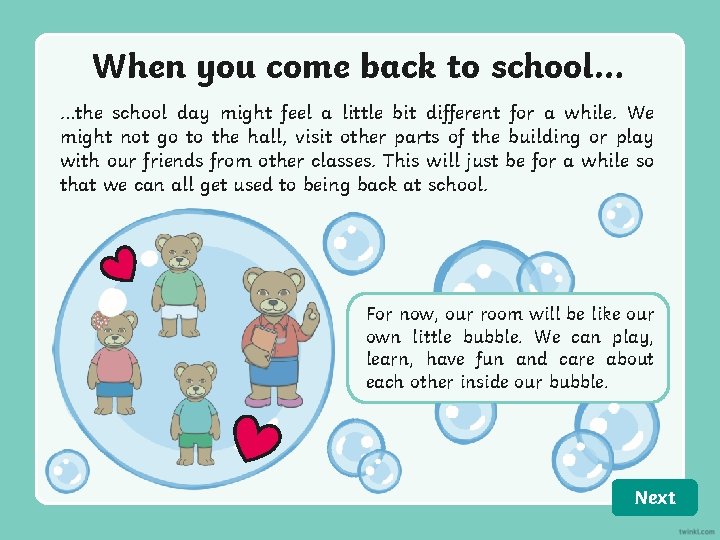 Little Bear is going back to school He