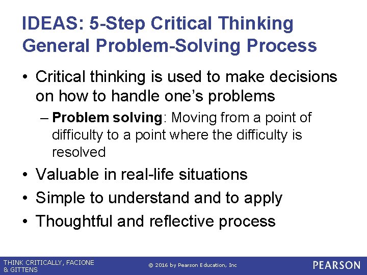 2016 by Pearson Education Inc Chapter 3 Solve