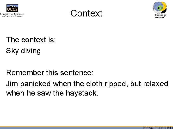 BACHELOR OF INNOVATION Problem Solving From Conceptual Blockbusting