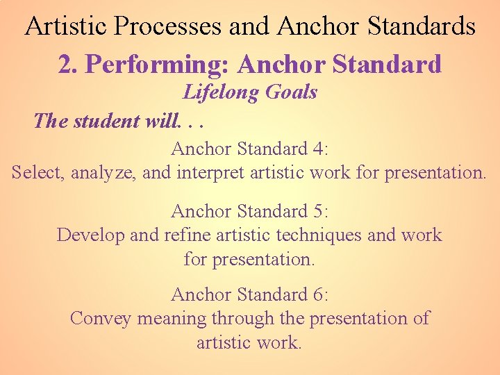 The New National Music Standards Emerging Ensembles Marcia