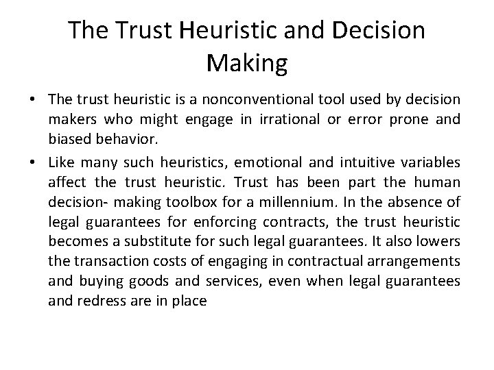 Chapter 3 Behavioral Economics Thinking Processes Decision Making