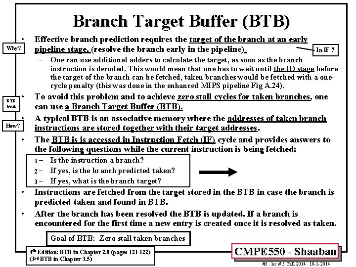 Reduction of Control Hazards Branch Stalls with Dynamic