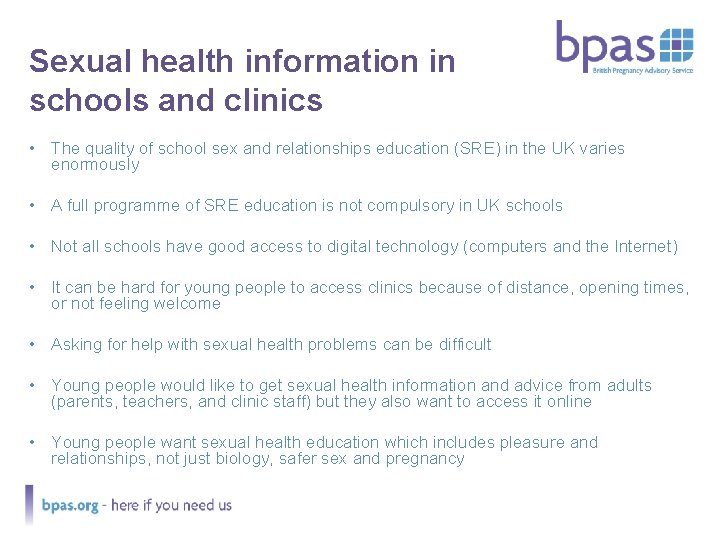 Lets talk about Young peoples sexual health Julia