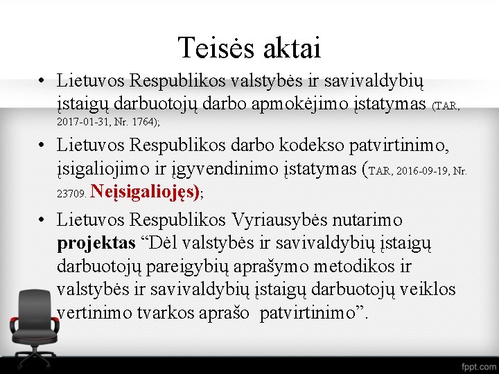 DARBO SANTYKI ADMINISTRAVIMAS STAIGOSE IR MONSE DARBO APMOKJIMO