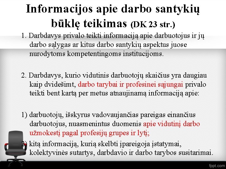 DARBO SANTYKI ADMINISTRAVIMAS STAIGOSE IR MONSE DARBO APMOKJIMO