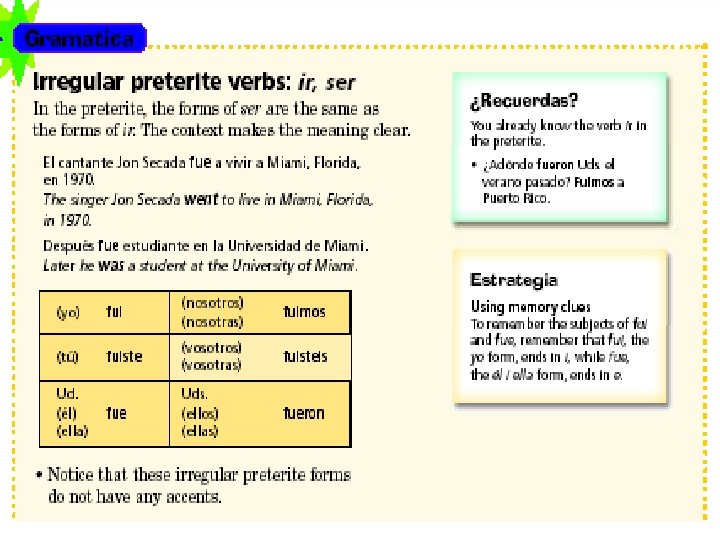 Realidades 2 Captulo 3 A Irregular Preterite Verbs