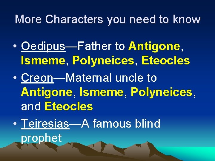 Antigone Notes Back story Oedipus Rex A Play