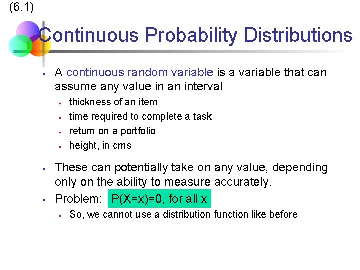 Mathematics Statistics Topic 5 Continuous Random Variables and