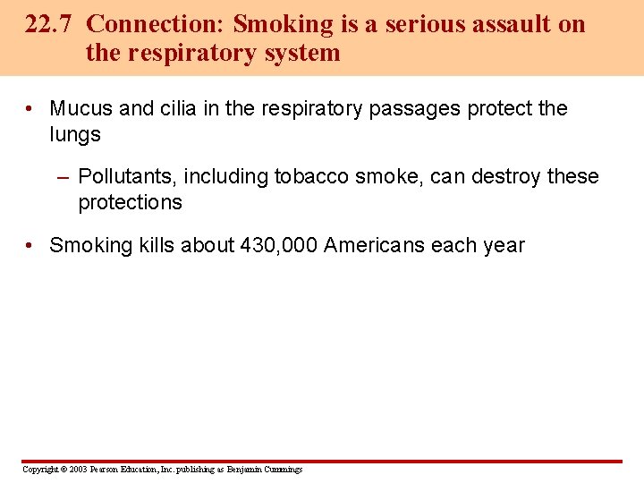 2019 Biology 2 Chapter 22 Gas Exchange Copyright