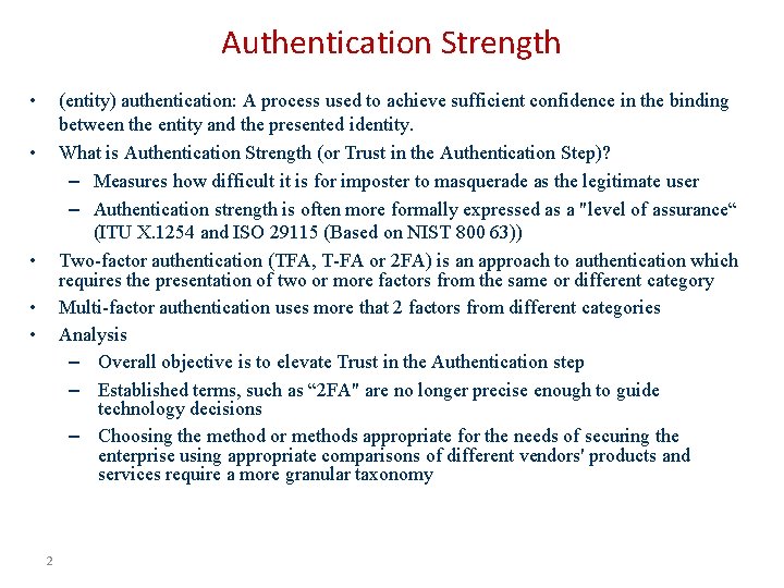 Multifactor Authentication Methods Taxonomy Abbie Barbir Authentication Strength