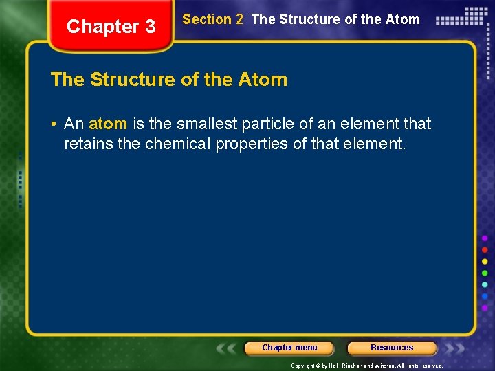 Chapter 3 Atoms The Building Blocks of Matter