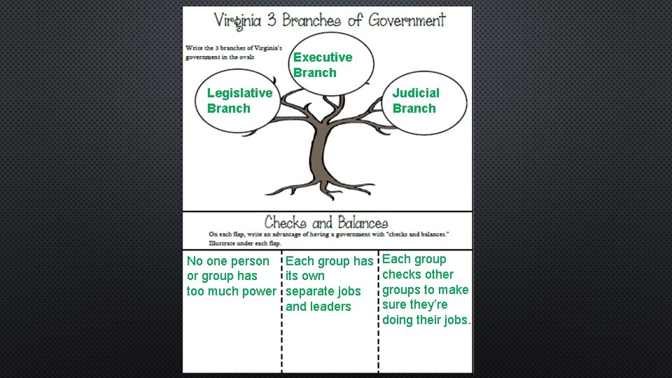 VIRGINIAS BRANCHES OF GOVERNMENT CAN YOU NAME THEM