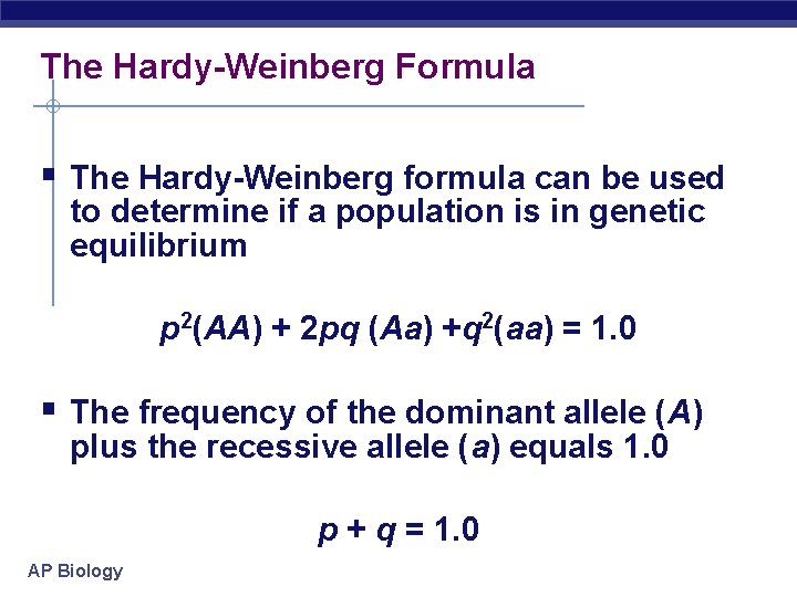 Measuring Evolution of Populations AP Biology 2010 2011