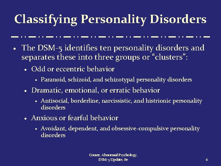 Personality Disorders Chapter 16 Slides Handouts by Karen