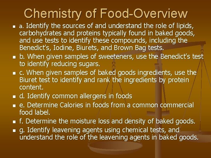 Food Chemistry B Linda Wozniewski lwoziun edu Safety