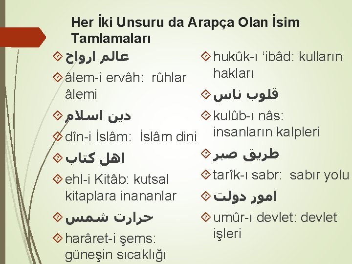 FARSA TAMLAMALAR sim Tamlamas Farsa isim tamlamas terkbi