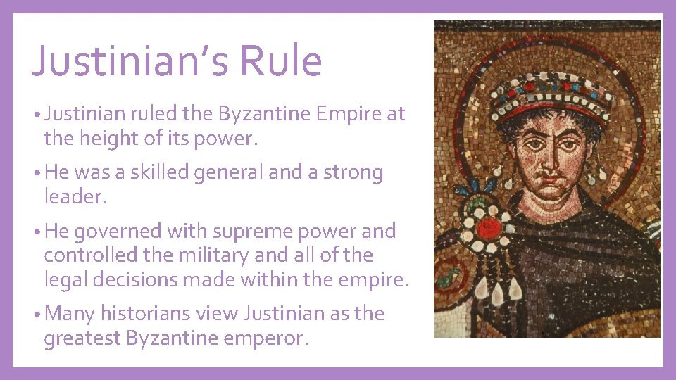 THE BYZANTINE EMPIRE Chapter 12 Lesson 3 It