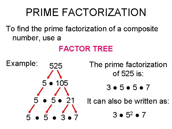 Factors Greatest Common Factors CA 11 0 Objective