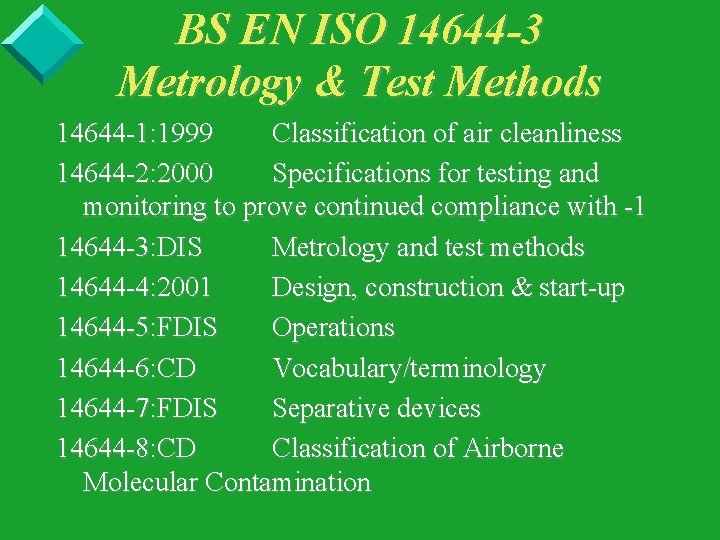 BS EN ISO 14644 3 Cleanrooms associated controlled