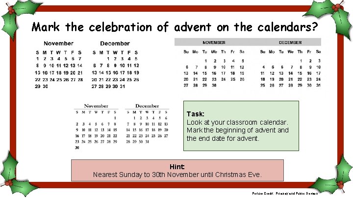 Title The Advent Wreath Learning Intentions To describe