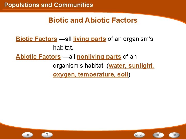 Populations and Communities Table of Contents Living Things