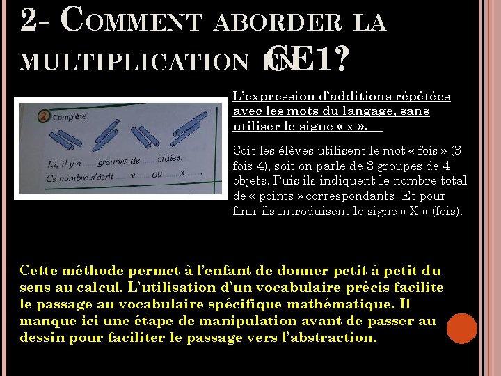 LES TABLES DE MULTIPLICATION AU CE 1 UNE