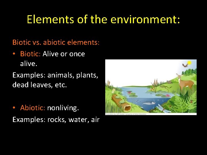 Environmental Science LO Describe the habitat needs of