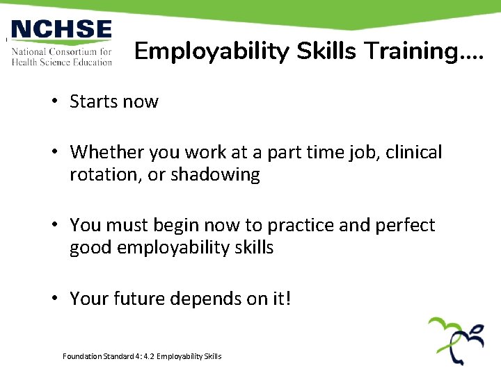 Employability Skills Foundation Standard 4 Employability Skills 4