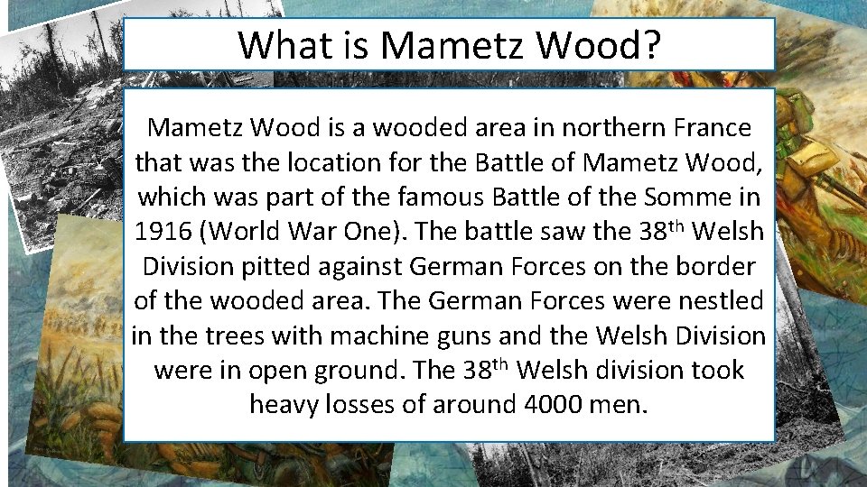 GCSE Poetry Mametz Wood Lesson Objective To Explore