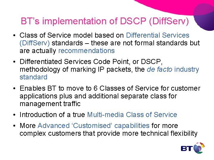 BT MPLS 6 Co SDSCP Product Overview Convergence
