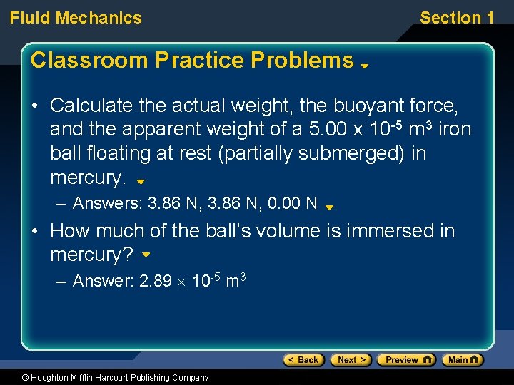 Fluid Mechanics Preview Section 1 Fluids and Buoyant