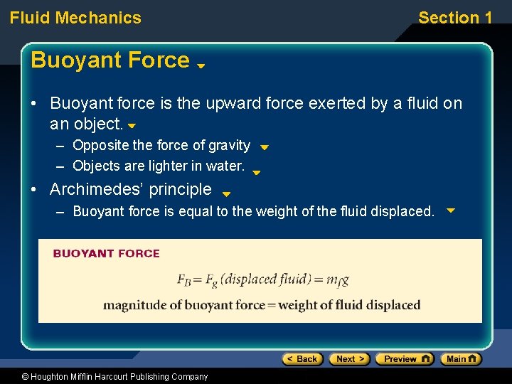 Fluid Mechanics Preview Section 1 Fluids and Buoyant