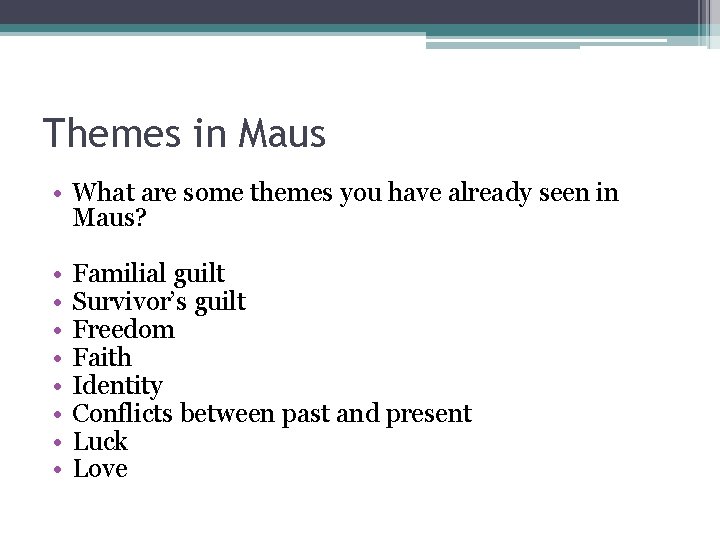 Themes Symbolism and Motifs Advanced Composition Maus Theme