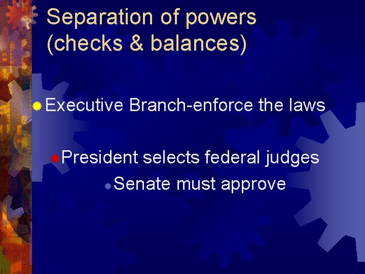Problems Facing the Framers 1 Division of Powers