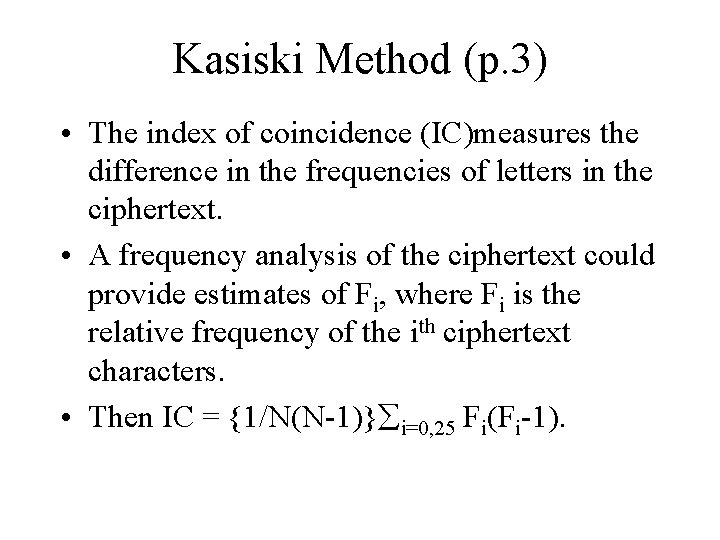 Kasiski Method Reference Matt Bishop Computer Security Addison