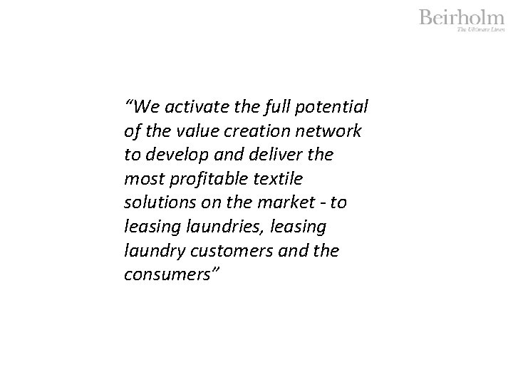 Beirholm og Creadore Milj og Etik AGENDA Presentation