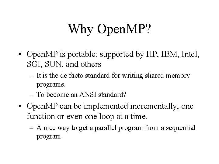 Introduction to Open MP Introduction Open MP basics