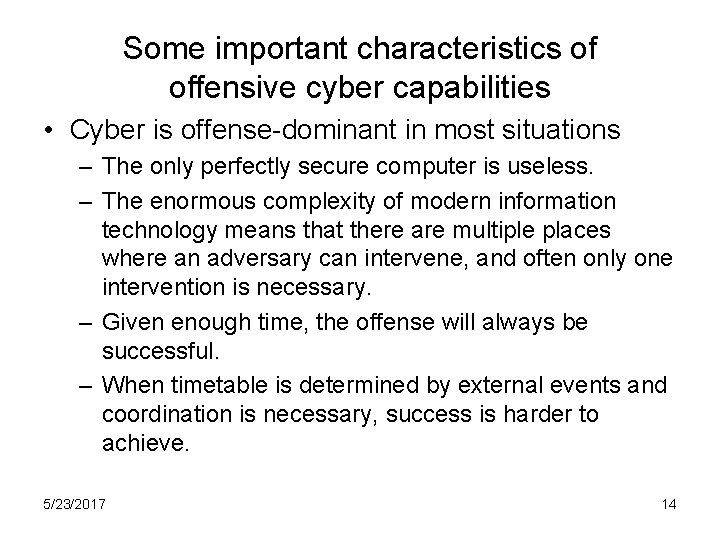 Fundamentals of Cyber Conflict Herb Lin Stanford University