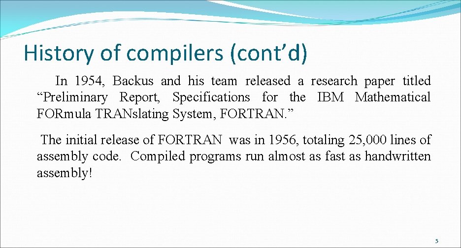 Compiler Construction CSC 441 Lecture No 2 By