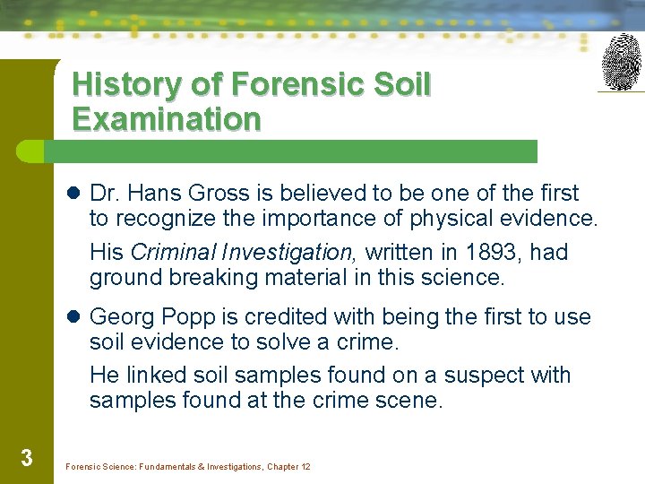 Chapter 12 Soil Examination By the end of