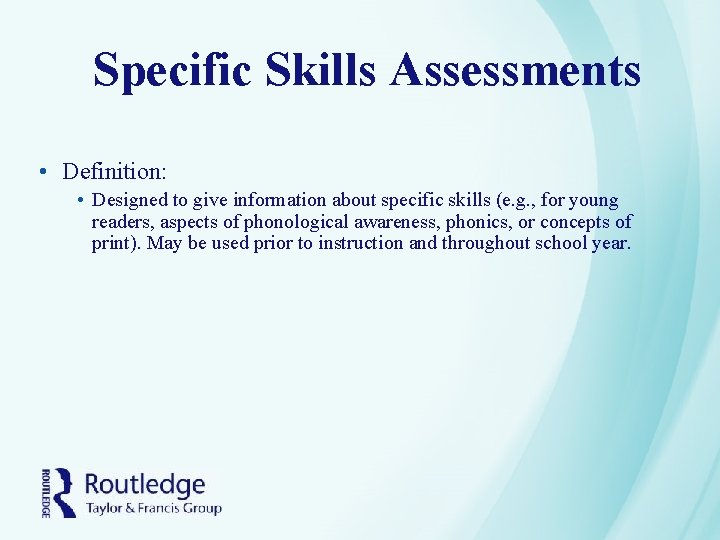 Chapter 4 Informal Assessment Informing Instruction Introduction