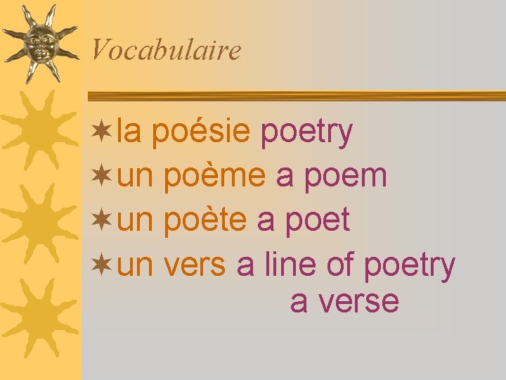La Posie Franais IV Vocabulaire la posie poetry